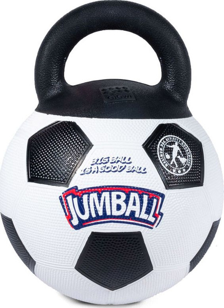 GiGwi, серия JUMBALL, Игрушка Мяч футбольный для собак c ручкой белый ...