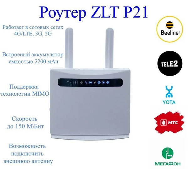 Роутер VIVID VM MOTION GOLDMASTER ZLT P21, белый, 2.4 ГГц купить по ...