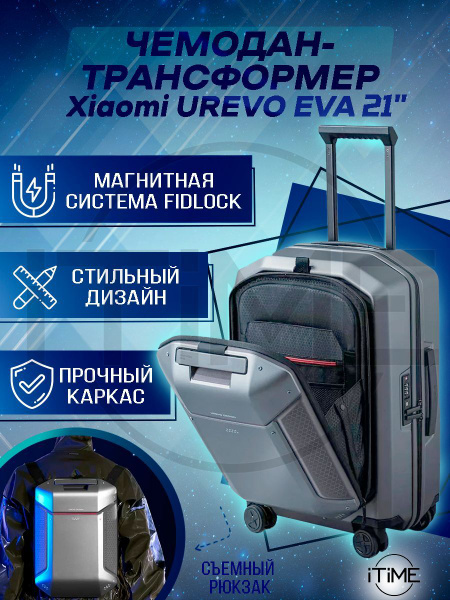 Чемодан Xiaomi Urevo EVA 21" серый - купить с доставкой по выгодным ценам в интернет-магазине ...