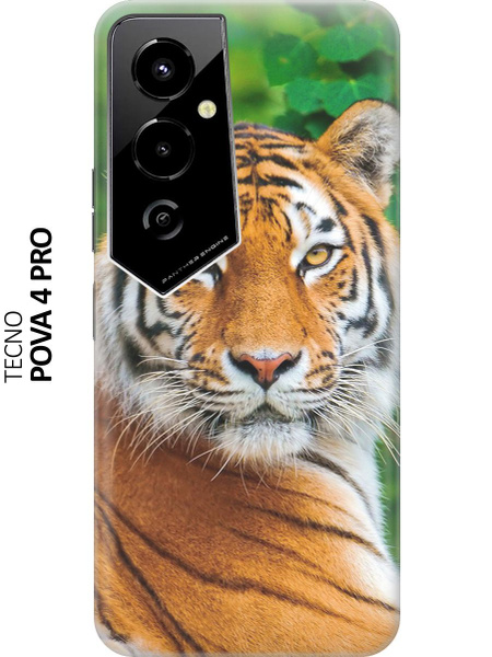 Силиконовый чехол Портрет тигра на Tecno Pova 4 Pro / Техно Пова 4 Про ...