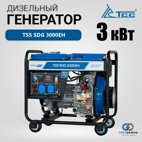 Дизельный генератор TSS SDG 3000EH (3 кВт) Портативный дизельгенератор ...