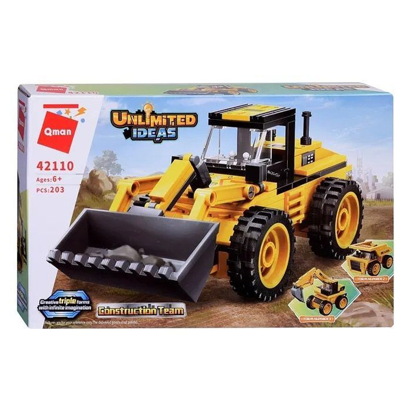 Конструктор Строительная техника 3в1 Бульдозер, Экскаватор, Грузовик. 42110 QMAN - купить с ...