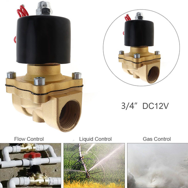 Электрический электромагнитный клапан 3/4'' DN20 DC 12V для воды/масла ...