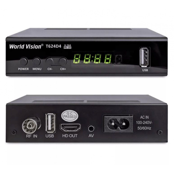 Цифровой ресивер World Vision T624D4 (Эфирный, DVB-T2/C, HD, Dolby ...
