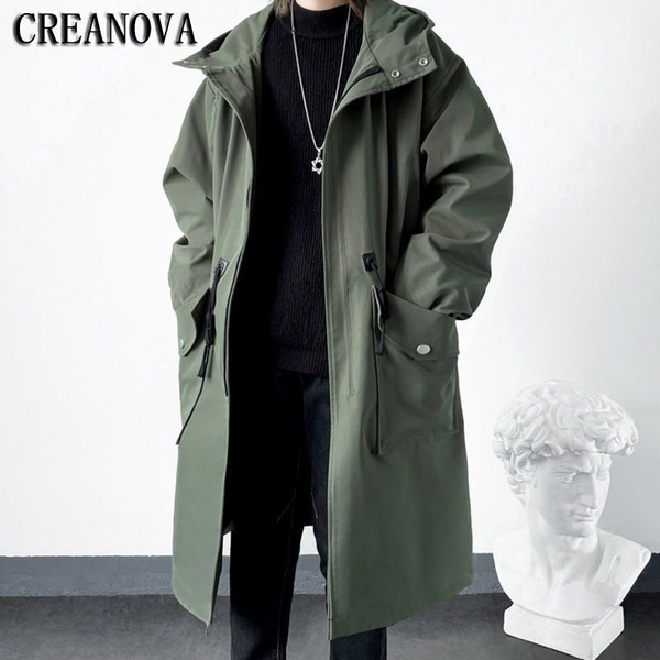Плащ Мужской CREANOVA зеленый Длинный V-образный, размер 52 Breathable Китай Другое прямой ...