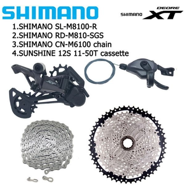 SHIMANO DEORE XT M8100, комплект переключения передач 1X12, SL/R+RD/SGS, маховик Sunshine 12S 11 ...