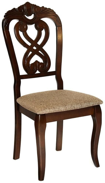 Стул обеденный TetChair Andromeda коричневый ткань, ножки массив дерева темно-коричневый купить ...