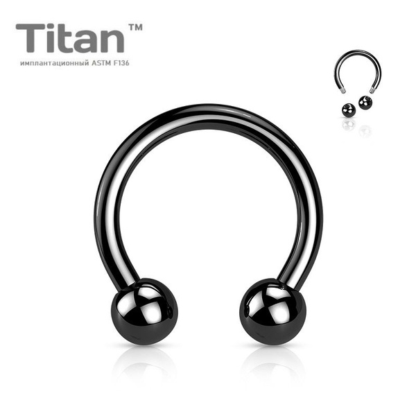 Характеристики Циркуляр (подкова) септум для пирсинга носа из титана/ с ...