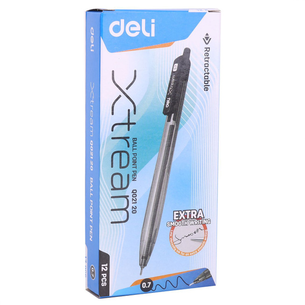 Ручка шариковая набор 12 шт. Deli X-tream EQ02120-P автоматическая ...