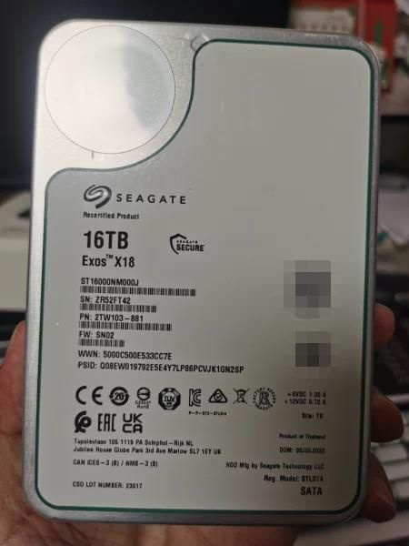 16 ТБ Внутренний жесткий диск Seagate Exos X18 16T HDD 3.5" 7200 HDD 16 ТБ Внутренний жесткий ...