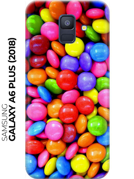 Силиконовый чехол Цветные драже на Samsung Galaxy A6+ (2018) / Самсунг ...
