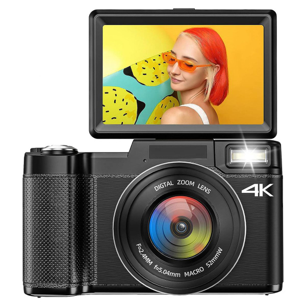 Цифровая камера 4K для фотографии, камера 48 МП с автофокусом и 16 ...