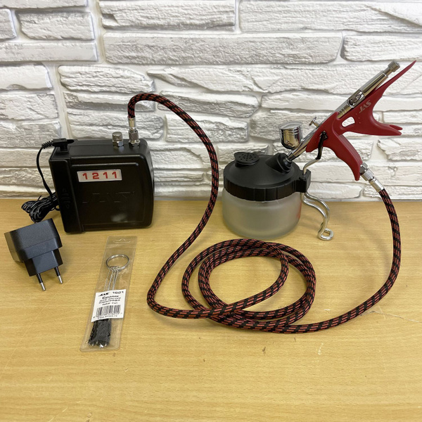 Универсальный набор для аэрографии Jas 1931F с компрессором и держателем (полный комплект без ...