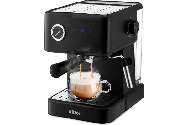 Kitfort Кофеварка рожковая КТ-7124, черный - купить с доставкой по выгодным ценам в интернет ...