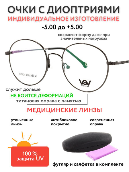 Очки с диоптриями - утонченные линзы - индивидуальное изготовление / +1 ...