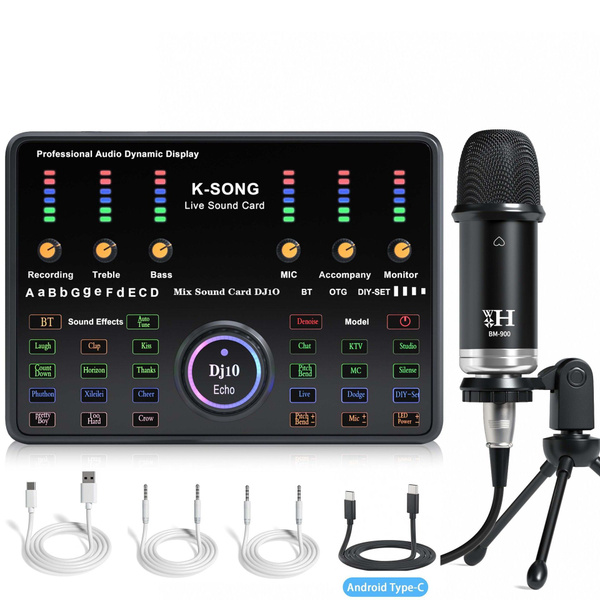 микшерный пульт с микрофоном, микшер для караоке, с bluetooth/звуковая ...
