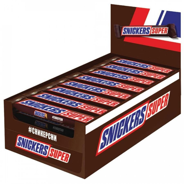 Батончик Snickers Super шоколадный, 32 х80г. - купить с доставкой по ...