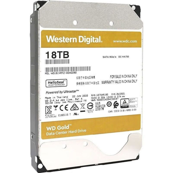 18 ТБ Внутренний жесткий диск Western Digital HDDWD_GOLD (WD181VRYZ ...