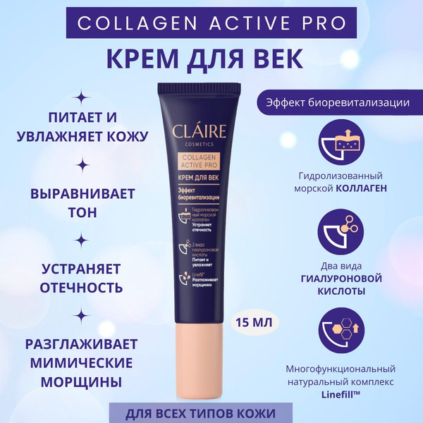 Claire Cosmetics Крем для век эффект биоревитализации серии Collagen ...