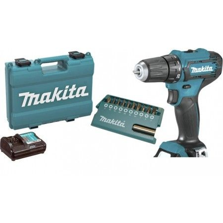 Дрель-шуруповерт Makita DF333DAX13 (с 2-мя АКБ, кейс +набор оснастки ...
