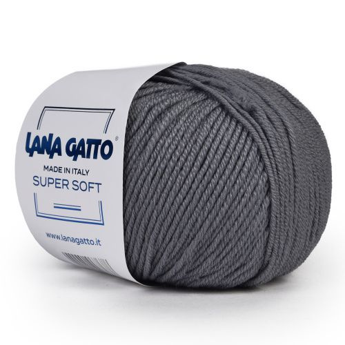 Пряжа Lana Gatto Super Soft 14433-серый 2 мотка (Меринос Лана Гатто ...