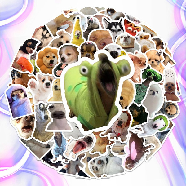 Наклейки, мемы с собачками, Stickeria, для творчества и декора, 60 штук ...