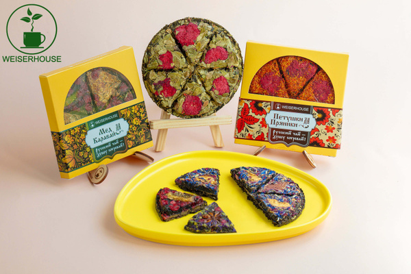 Чай прессованный "Самовар да Валенки" (зеленый, иван чай) ягодный ...