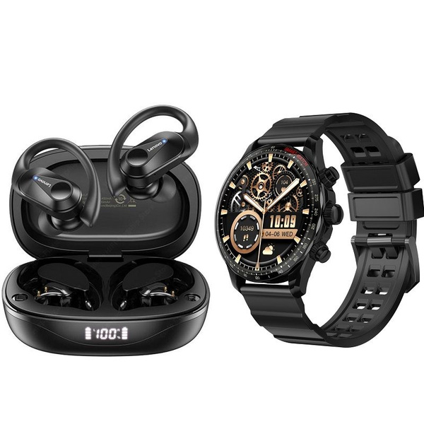 Купить смарт-часы Lenovo Y99 Watch-Black+LP75-Black, экран 1.28 ...