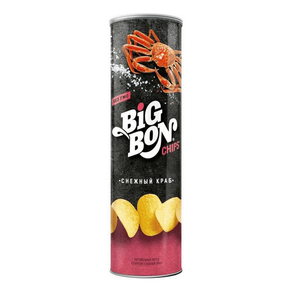 BigBon БигБон Чипсы картофельные тубус Снежный Краб 130г по 12 шт ...