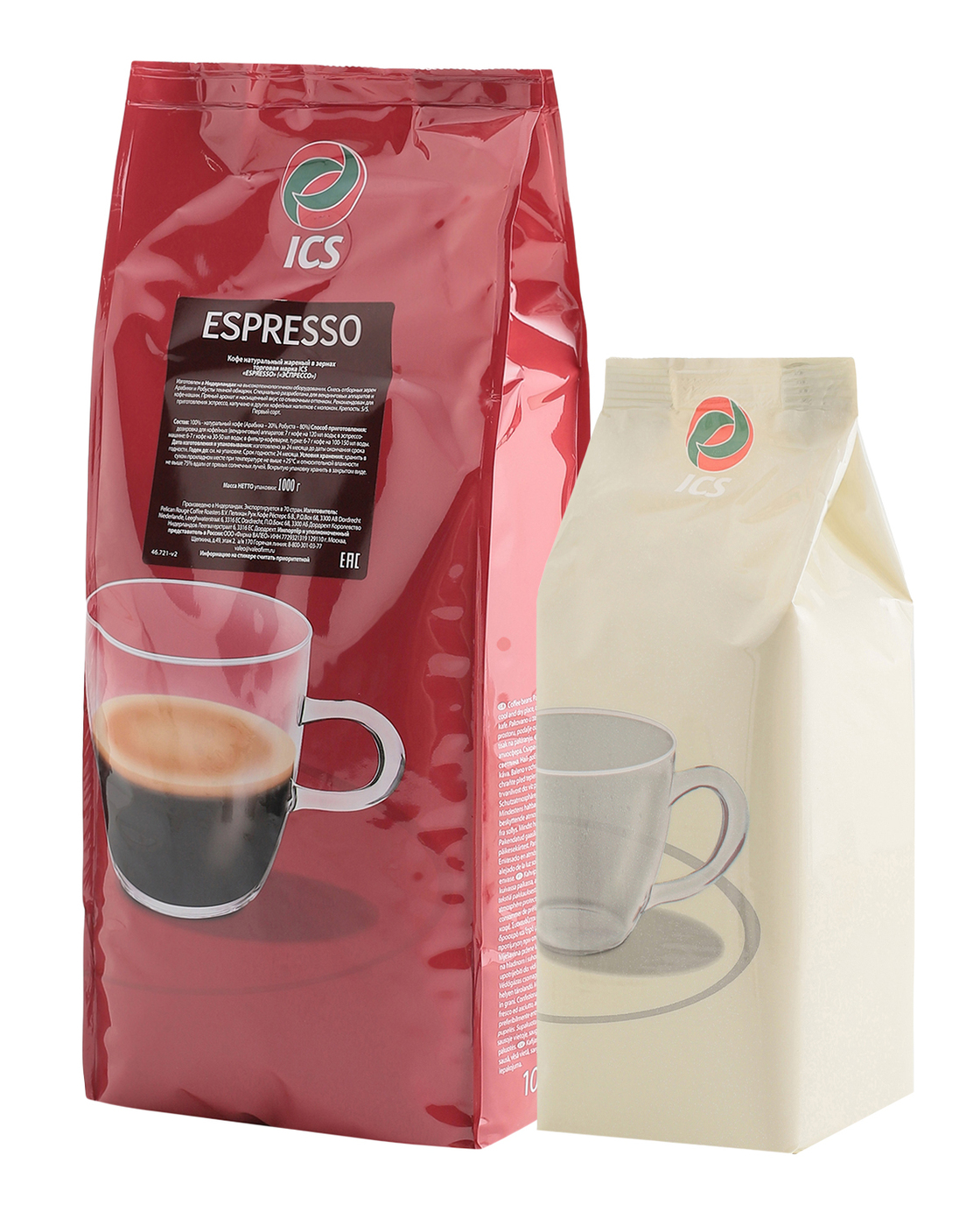 НАБОР ДЛЯ ЛЮБИТЕЛЕЙ КАПУЧИНО № 6: Кофе в зернах ICS ESPRESSO 1 кг и ...