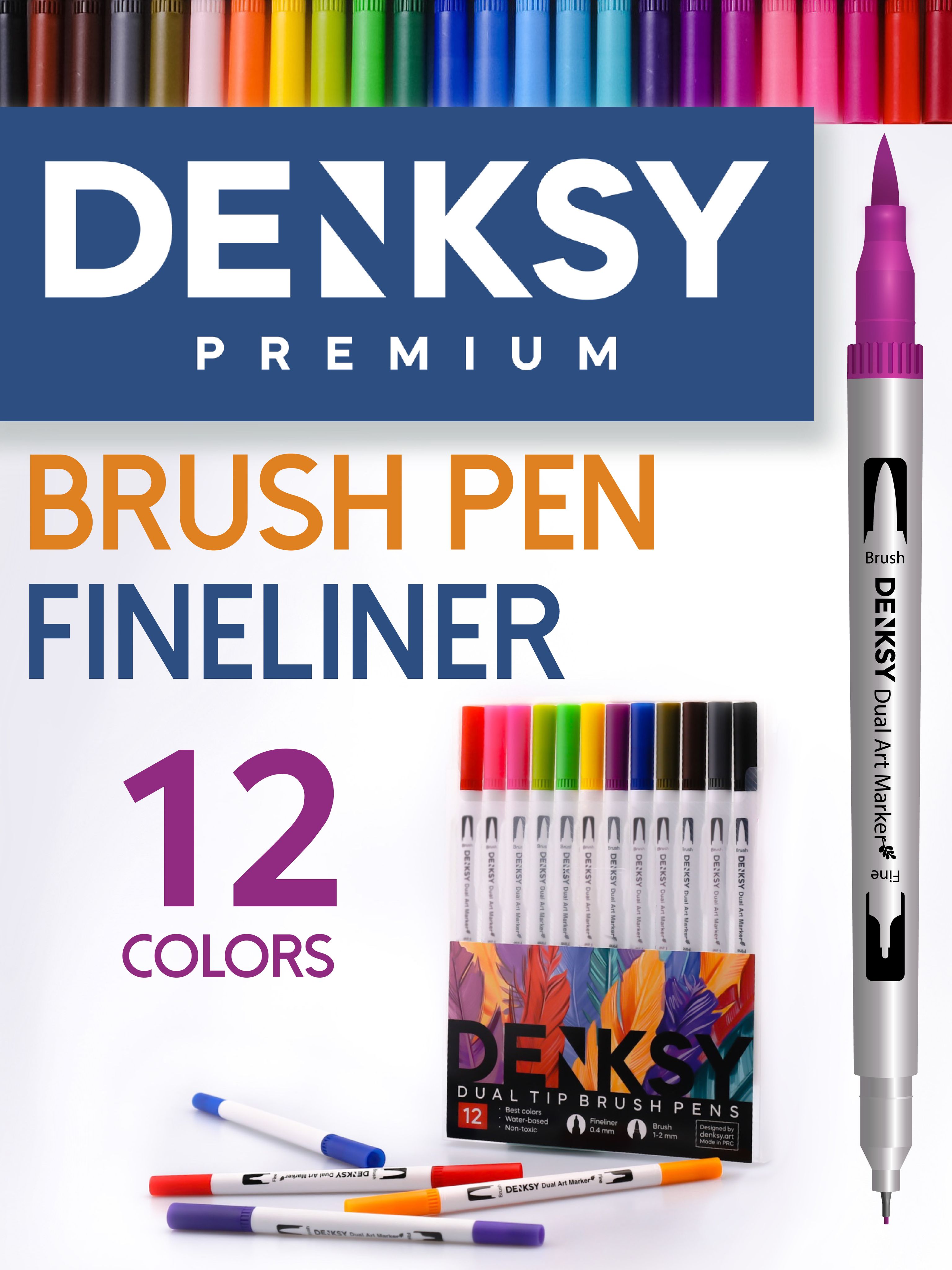 Markers with brush tip store