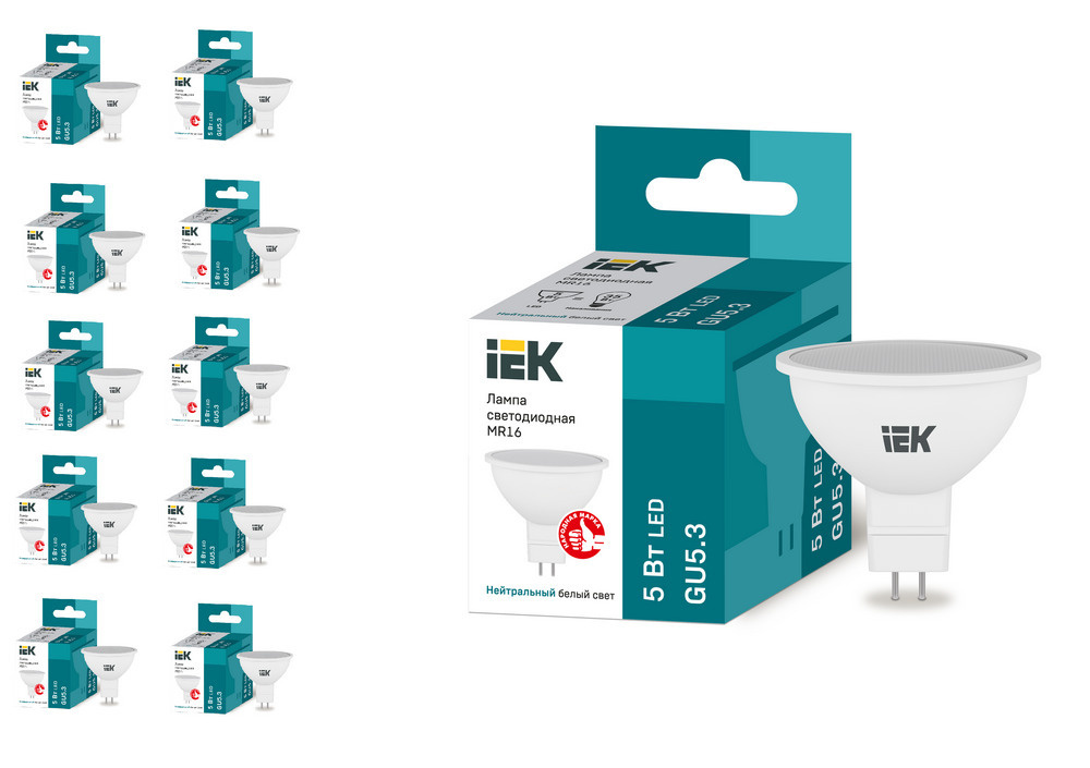 Лампочка IEK ECO MR16 софит 5Вт 230В 4000К GU5.3 - купить в интернет ...