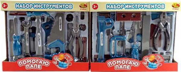 ABtoys Игрушечный набор инструментов цвет бирюзовый серый 19 предметов ...
