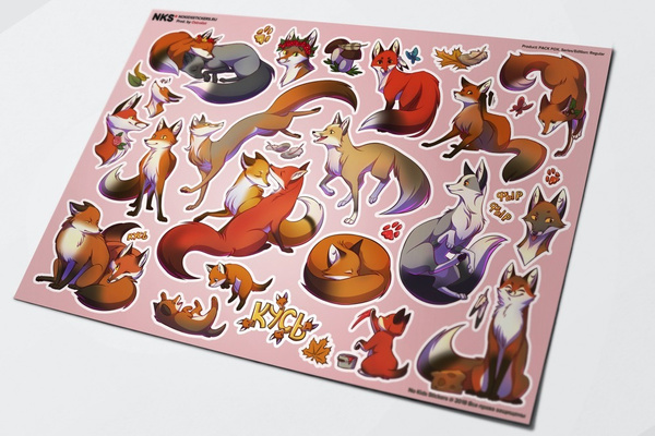 Набор наклеек А4 PACK FOX, виниловые стикеры, No Kids Stickers - купить ...