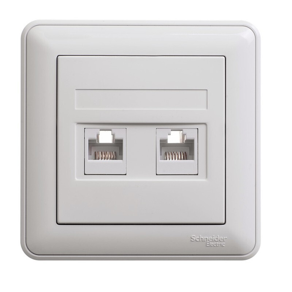 W59 РОЗЕТКА двойная компьютерная RJ45 кат.5Е, в сборе, БЕЛЫЙ купить на ...