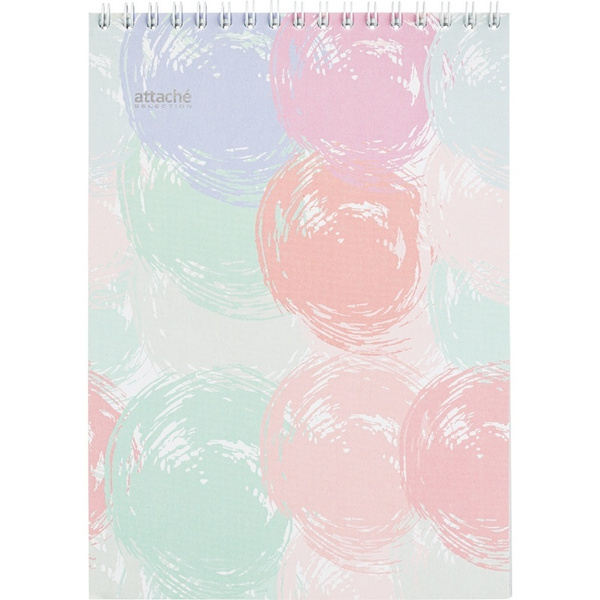 Блокнот А5, 80л, кл, греб. верх, обл. мат. лам. Attache Selection Pastel Круги купить на OZON по ...