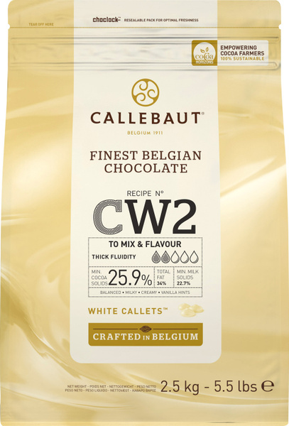 Callebaut - Белый шоколад (CW2-RT-U71) 2,5 кг - купить с доставкой по ...