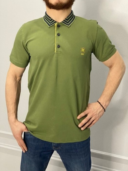 Поло REY POLO, размер 48, цвет зеленый, 92% хлопок 8% эластан - купить ...