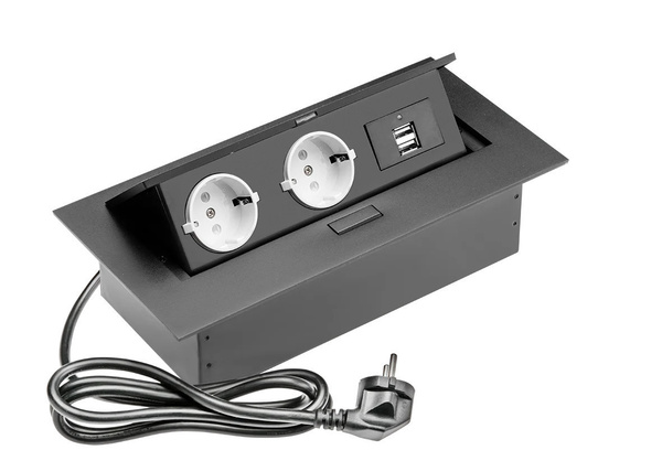 Выдвижная встраиваемая розетка на 2 ЕВРО и 2 USB, удлинитель, блок для ...