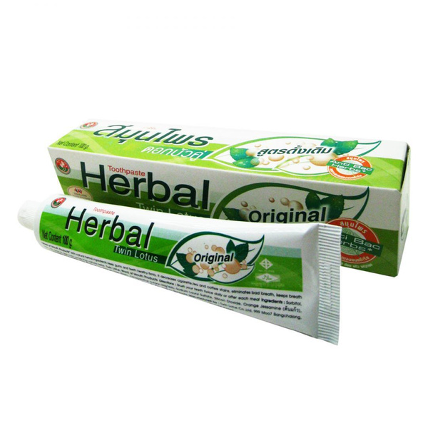 Зубная паста на травах Оригинальная Herbal toothpaste, TWIN LOTUS, 100 ...