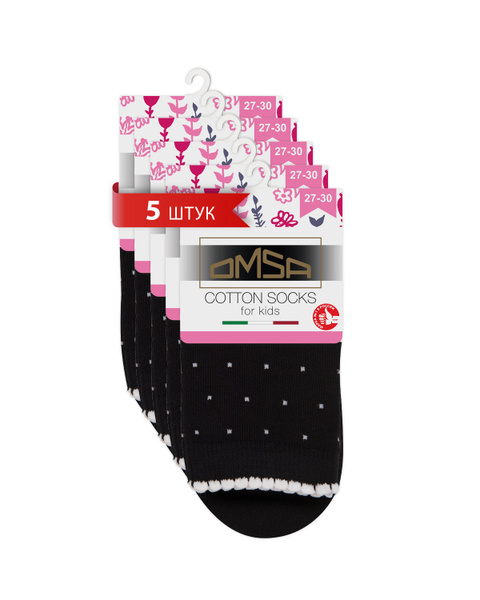 Носки Девочки Omsa, размер 23, 26 Хлопок, Полиамид На любой сезон черный Офисный/школьный, рост ...