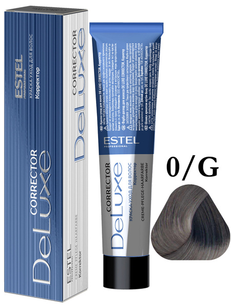 ESTEL PROFESSIONAL Краска-уход корректор графит De Luxe 0/0G ,60 мл ...
