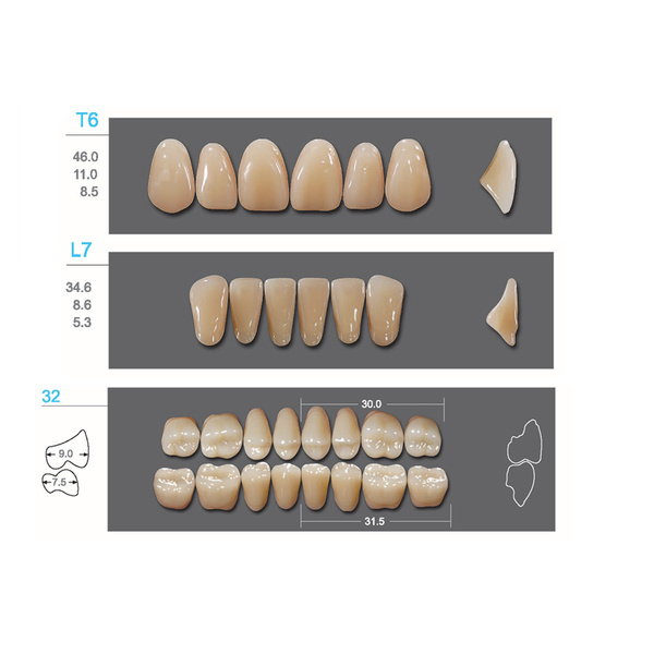 Kaifeng - зубы акриловые 28*1/ A3.5, T6, A3.5T6_Kaifeng, HUGE - купить ...