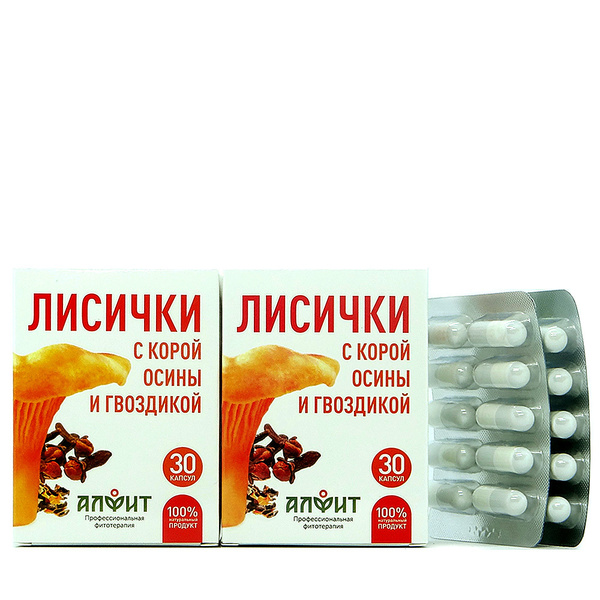 "Лисички с корой осины и гвоздикой" противопаразитарный фитокомплекс ...