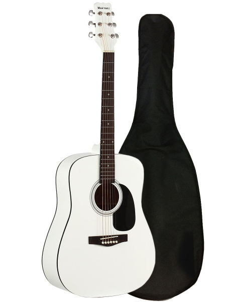 MARTINEZ Акустическая гитара FAW-702-BAG_Белый 6-струнная, корпус Ель ...