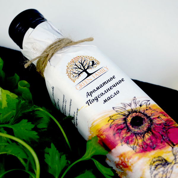 Масло подсолнечное из жаренных семечек Green Family сыродавленное ...