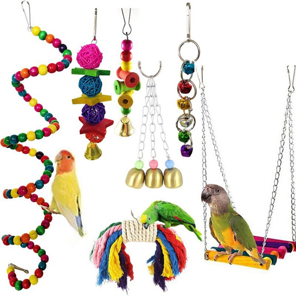 7 шт./Набор игрушек Parrot Домашние животные Птицы Попугаи Жевательные ...