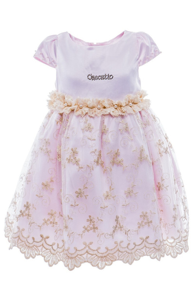 Платье Девочки Cascatto розовый платье-пачка Вечерний/праздничный Короткий Креп-сатин, Кружево ...