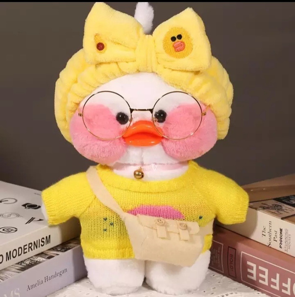 Корейская уточка Белая/ в очках/мягкая игрушка /Лалафанфан (Lalafanfan ...