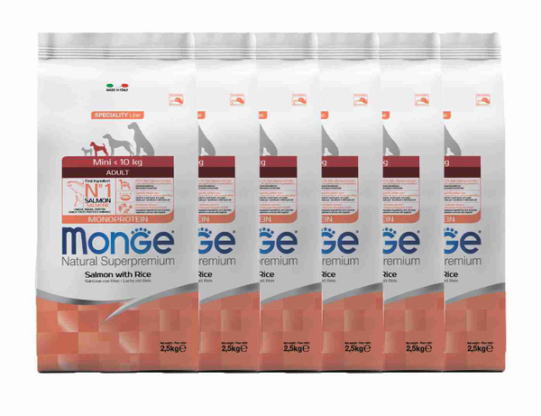 Monge Dog Monoprotein Mini корм для взрослых собак мелких пород лосось ...